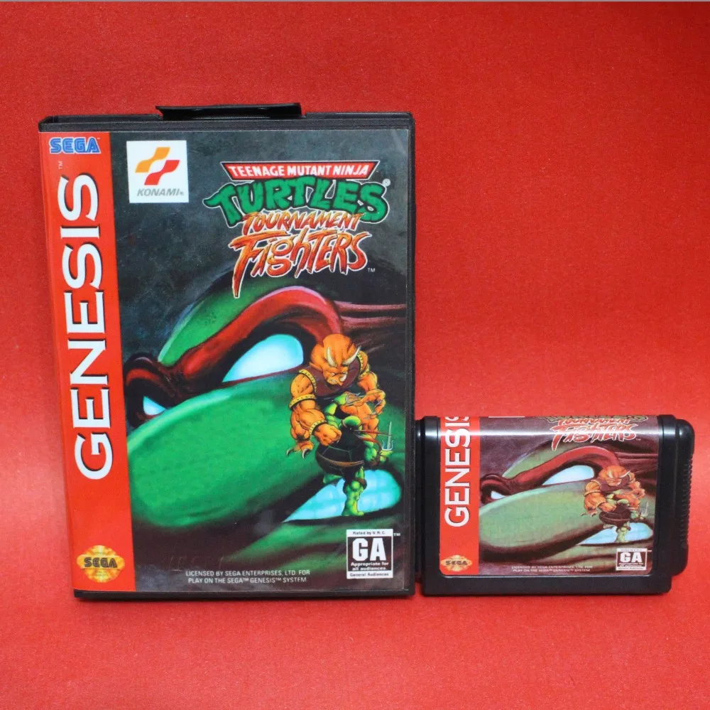 Turtles Tournament Fighters 16 bit MD card with Retail box for Sega ...