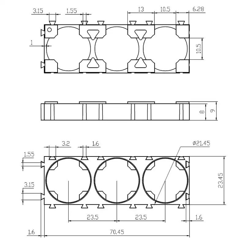 21700 battery holder 3P cylindrical battery holder For 21700 lithium ...
