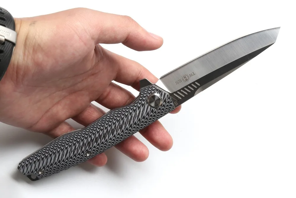 TWO SUN TS16 D2 blade Flipper ball brearing Tactical folding knife G10 ...