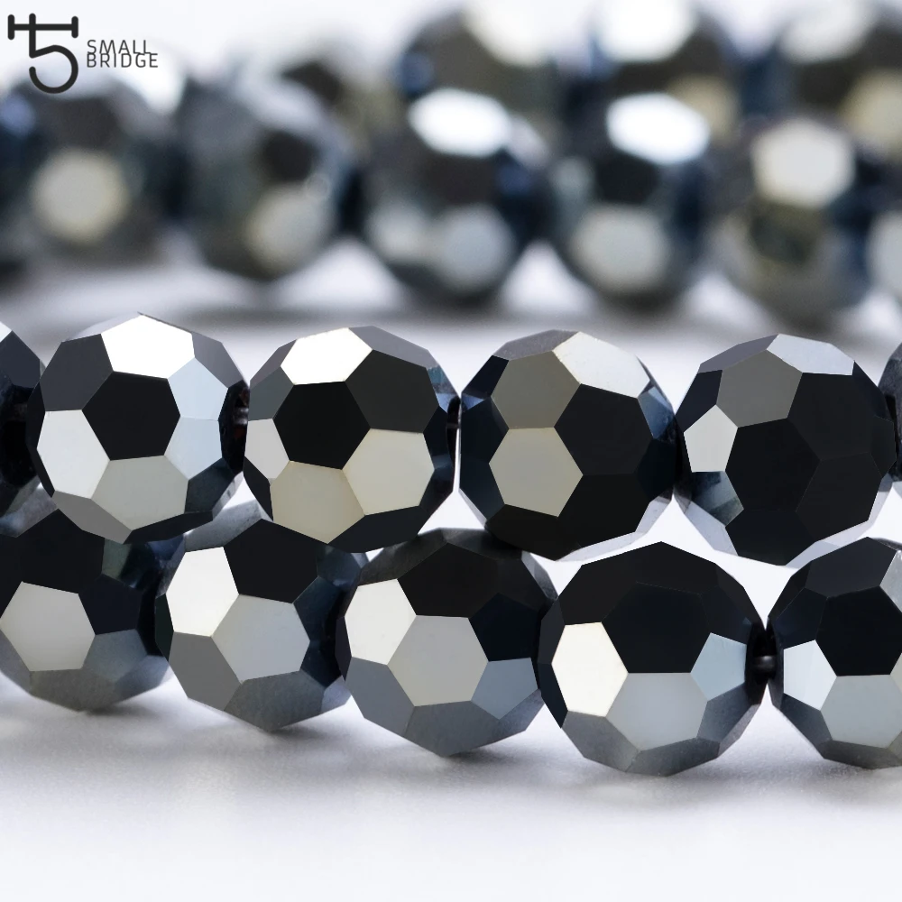 3 4 6 8mm Czech Black Glass Beads For Jewelry Making Bracelet Diy ...
