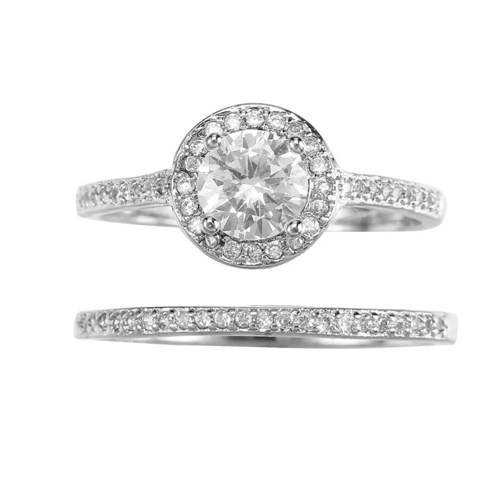 Классические 2 круглые кольца для женщин круглой формы обручальное ...