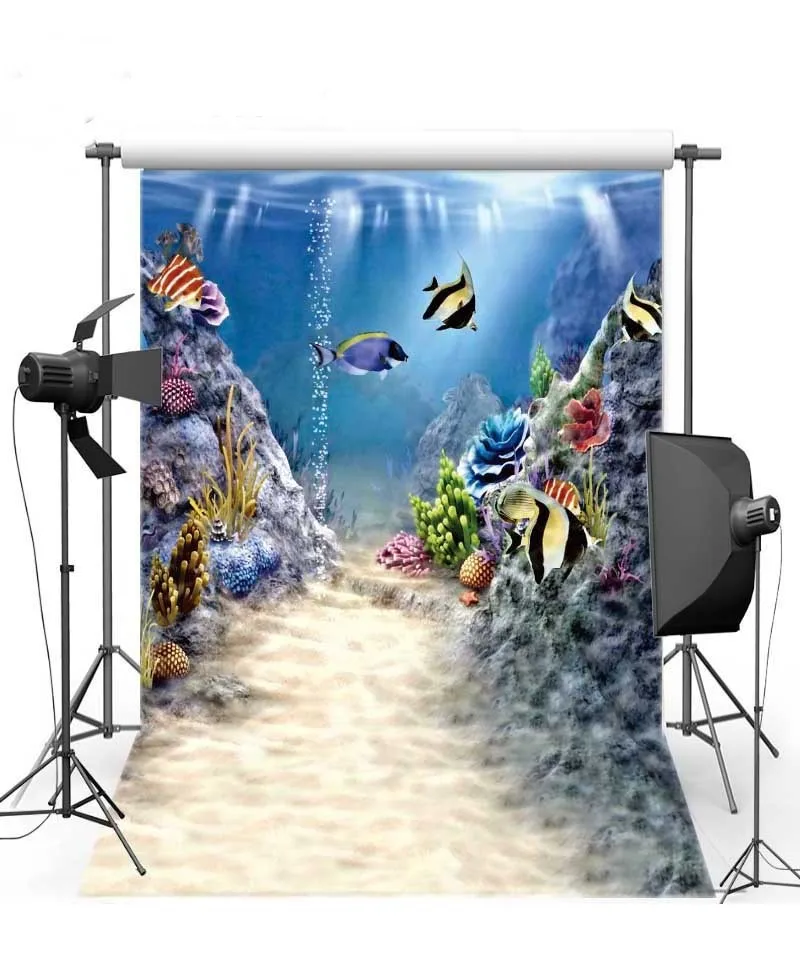 Under-The-Sea-Aquarium-Fish-backdrop-Vinyl-cloth-High-quality-Computer ...