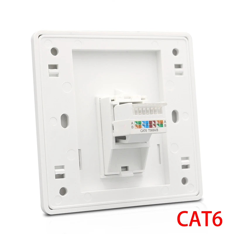 CAT6 RJ45 Network Wall Face Cover One Port Internet Panel Extruded Wire ...