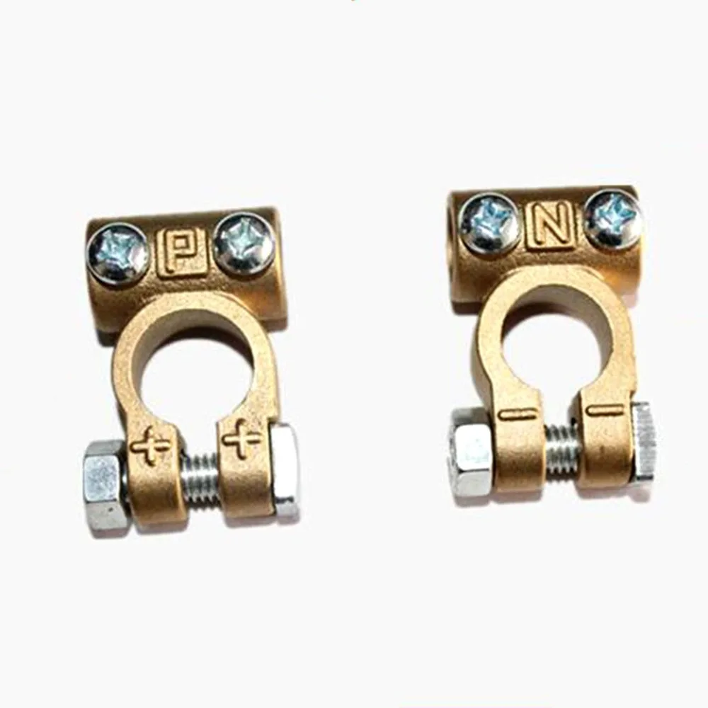 A-Pair-Car-Battery-Pure-Copper-Battery-Chuck-Terminal-Cable-Head-Brass ...
