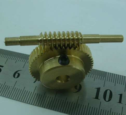 Diameter:27mm Hole:5mm 0.5M 50Teeths 1:50 Copper vortex worm rods gear ...