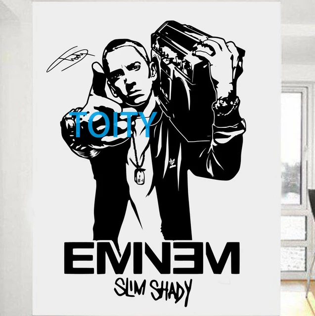 EMINEM Vinyle Wall Sticker Hip Hop Rappeur Mural Musique Decal Décor ...