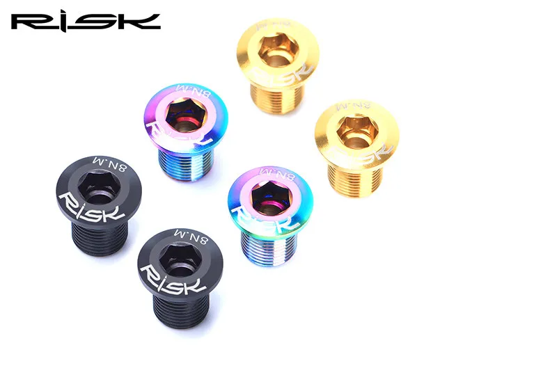 RISK Road Bike Crankset Bolts M8*10 mm Titanium Bike Chain Wheel Bolts ...