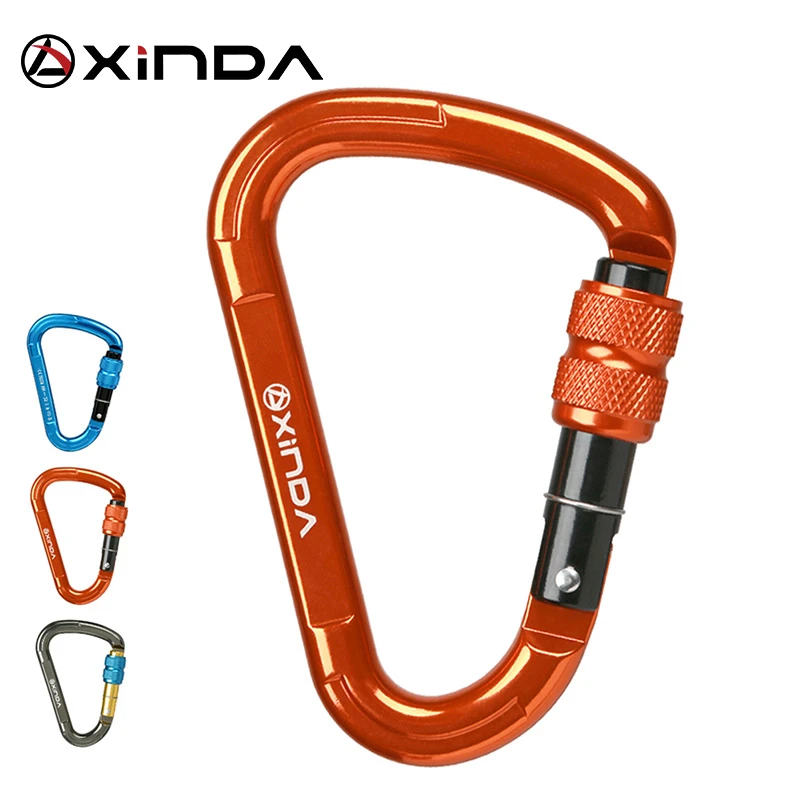 XINDA Outdoor Rock Climbing 25KN Safety Connector Lock Pear Shape Screw ...