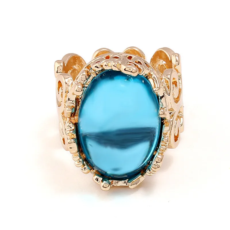 Women Femme Rings Imitation Stone Geometric Charms Bijoux Femme Big ...