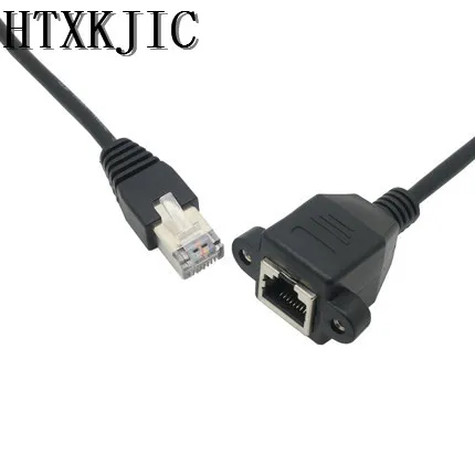 High Quality 30cm 60CM 8Pin RJ45 Cable Male to Female Screw Panel Mount ...
