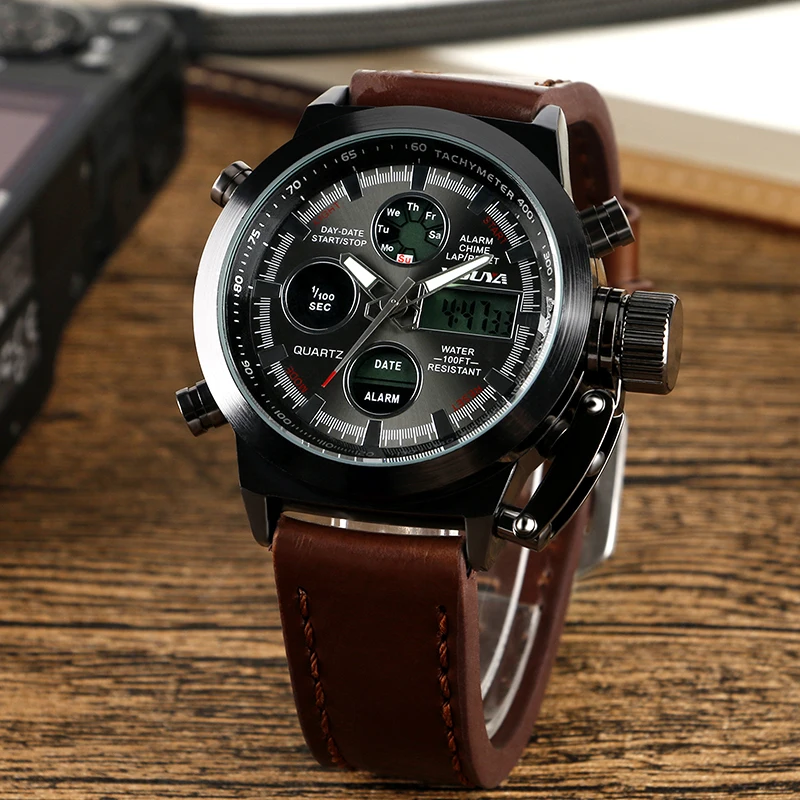 YISUYA Stopwatch LED Analog 3ATM Calendar Women Watches Water Resistant ...