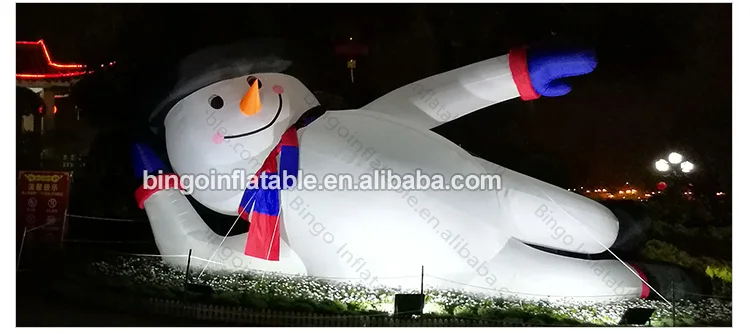 6m inflatable snowman laying down, 20ft giant inflatable snowman for ...