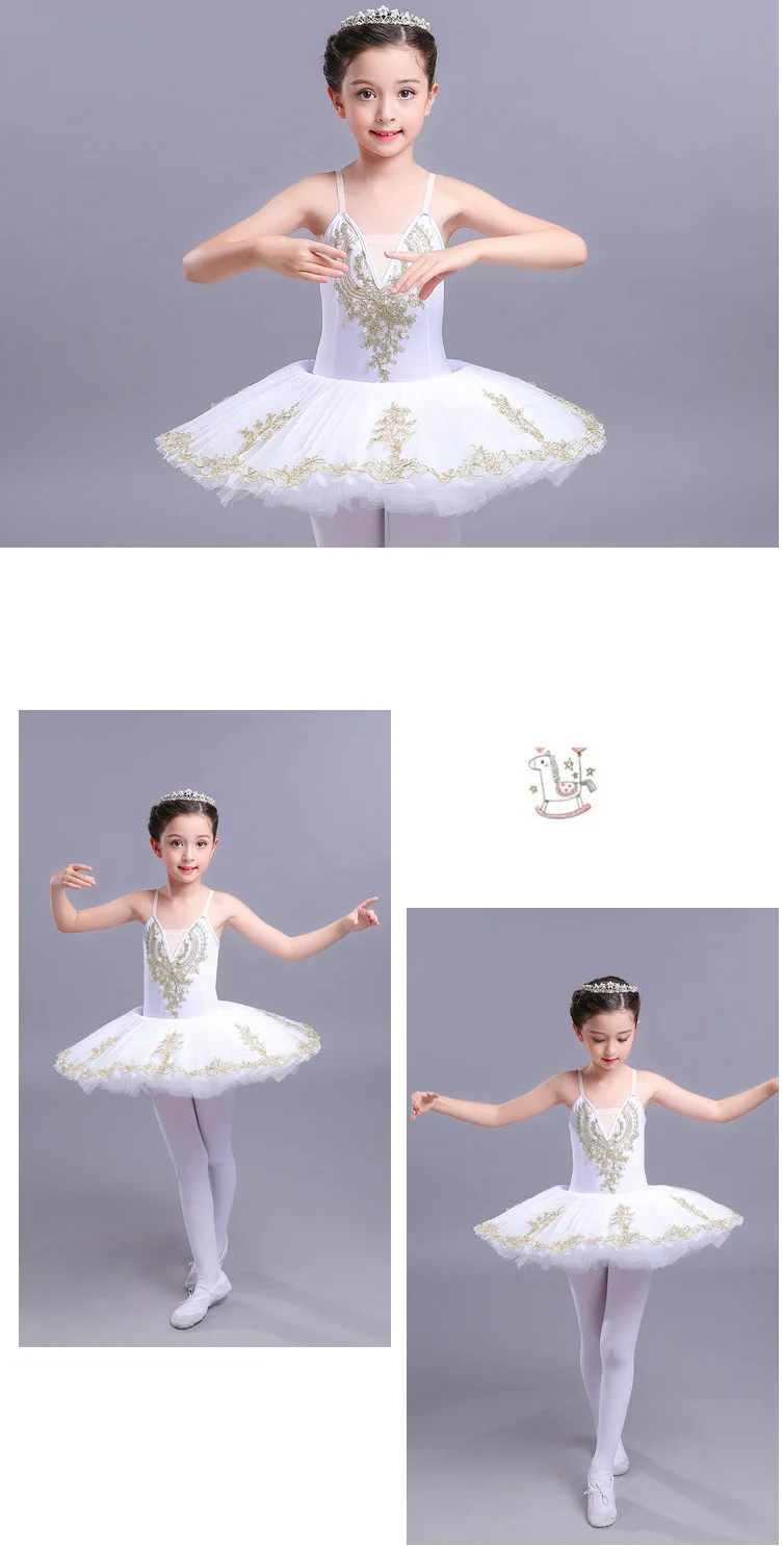 Белое детское балетное платье-пачка; танцевальное платье; костюмы ...