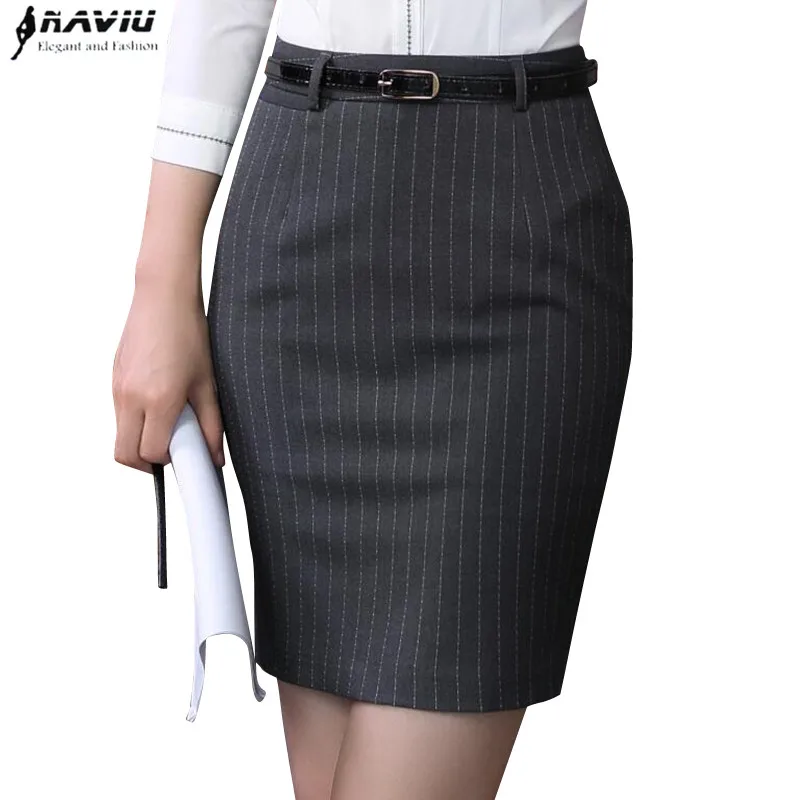 Naviu-Spring-Autumn-Fashion-Women-Striped-Skirt-Elegant-High-Quality ...