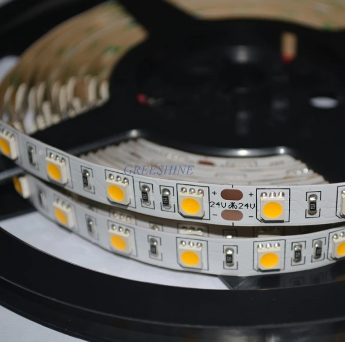 CRI 95 + 14.4W 5050 LED 스트립 12V LED 테이프 화이트/따뜻한 화이트/퓨어 화이트 유연한 led 24v ...