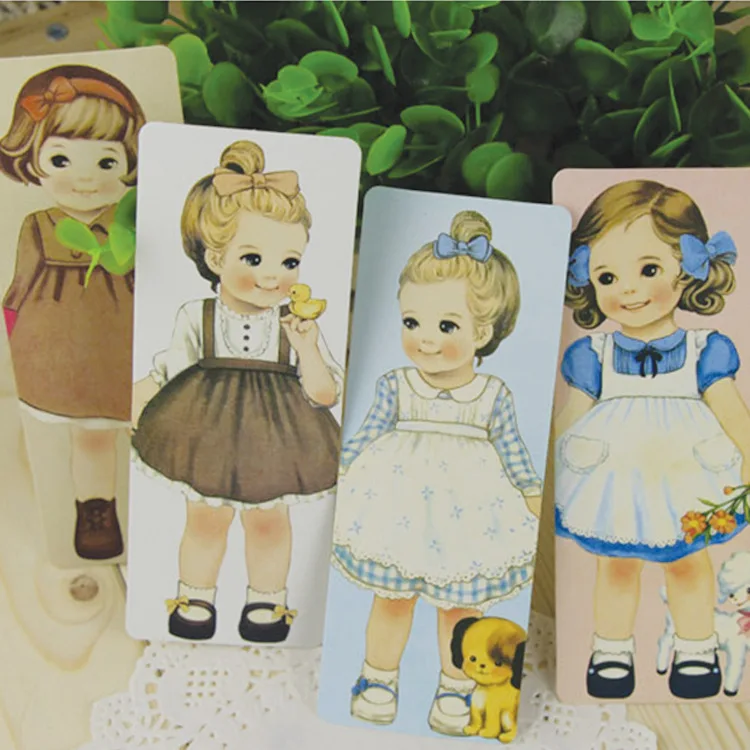 Free Ship!1lot=10set(300pc)!creative Cute Doll Bookmark/ Boxed Paper ...