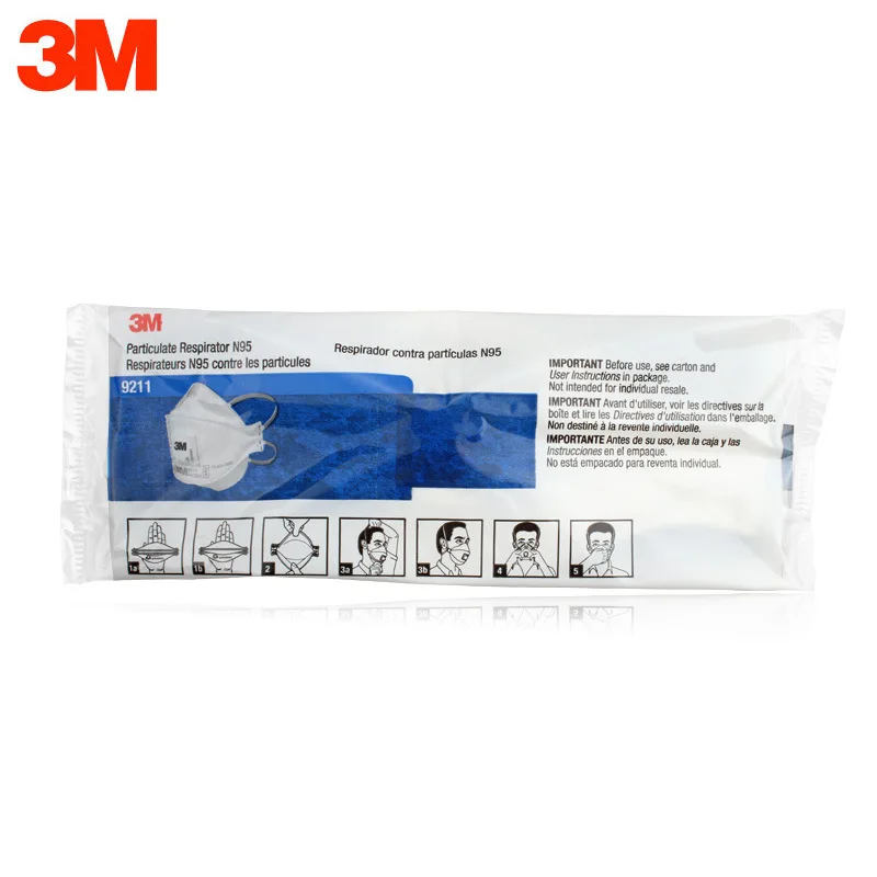 3M 9211 Particulate Respirator N95, Flat Fold Disposable, Exhalation ...