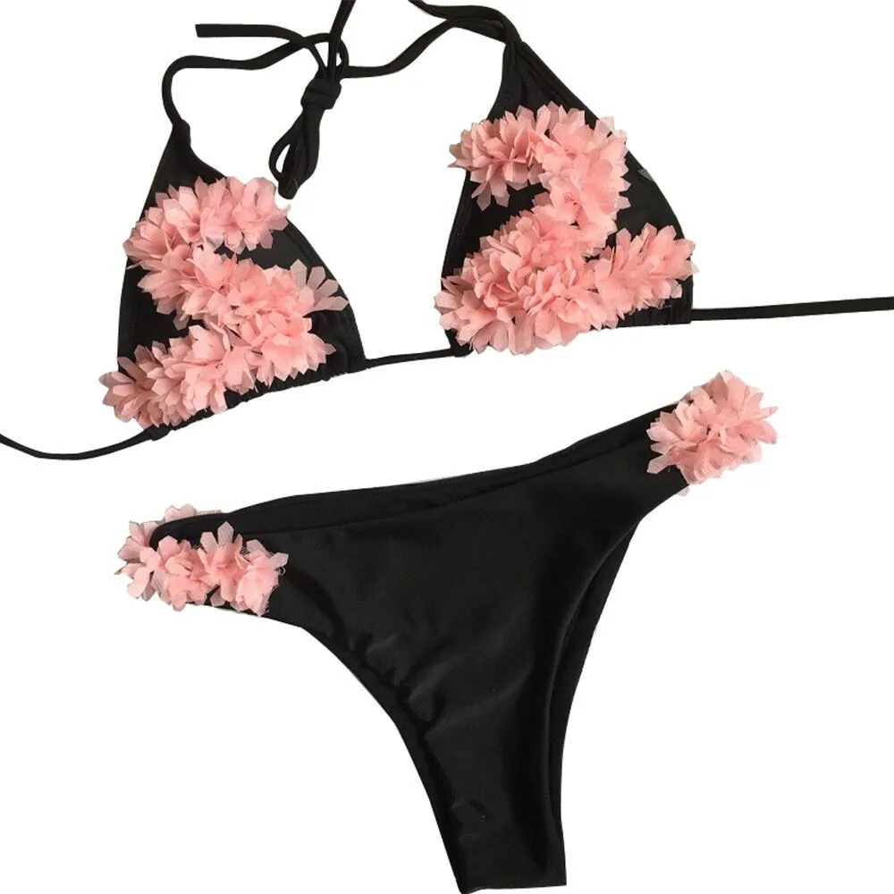 Womens Swimming Suit Swimsuit Bather Women Sexy Floral Bikini Set Push