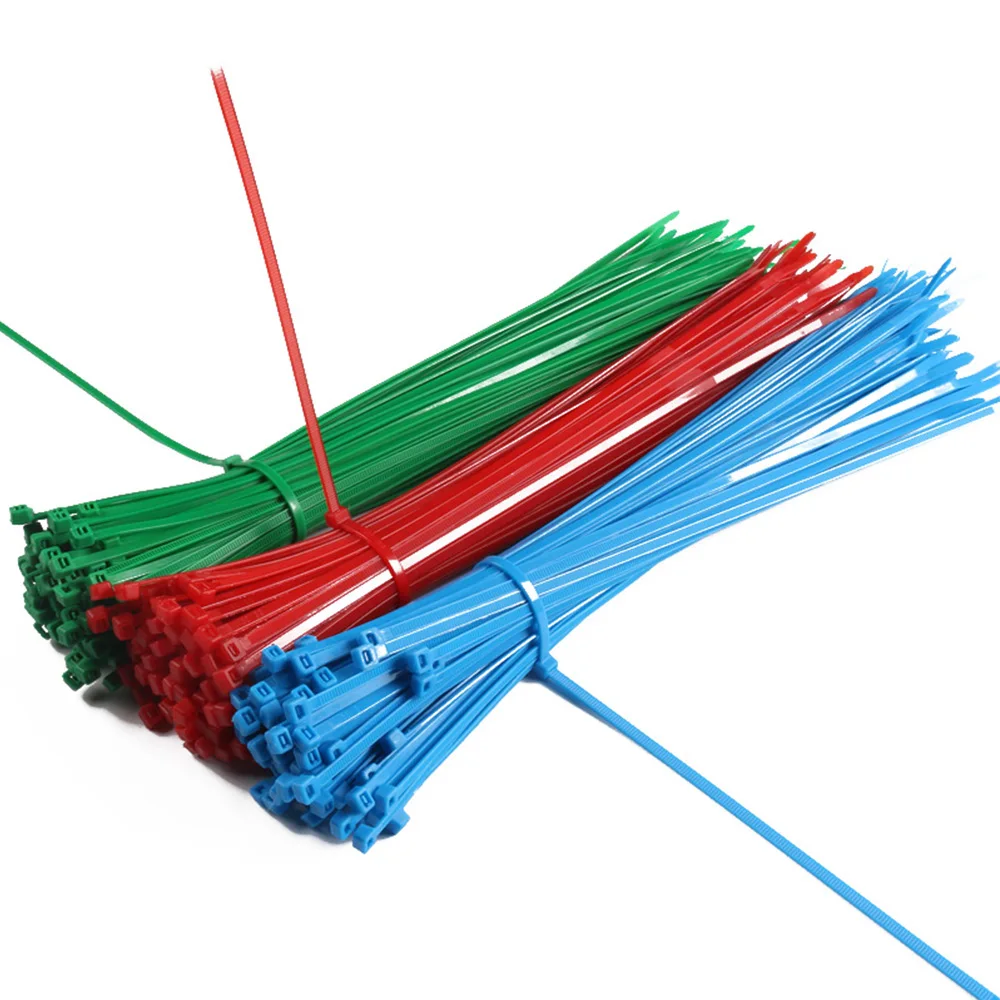 4-300mm-Self-Locking-Nylon-Cable-Ties-100Pcs-Pack-Colorful-Cable-Zip ...