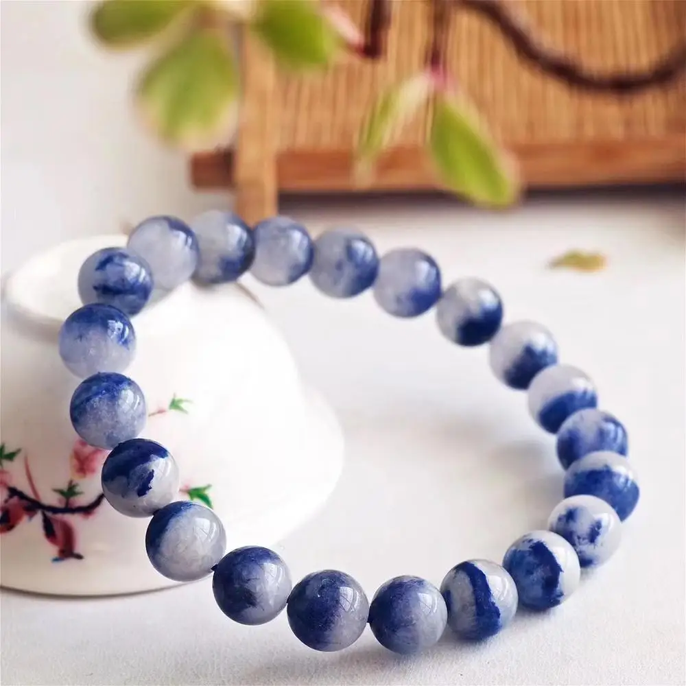 Top Natural Blue Dumortierite Quartz Rutilated Rare Crystal Women Men 