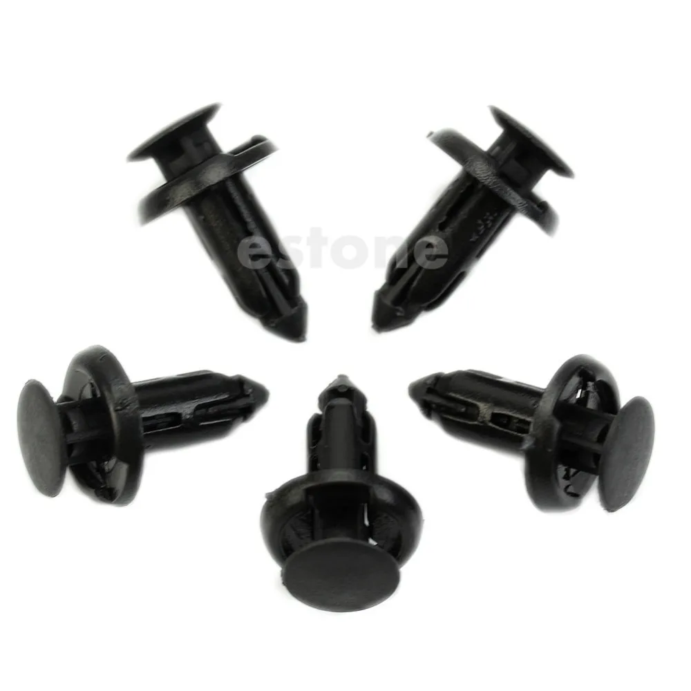 Qilejvs 10pcs 8mm Hole Black Plastic Rivet Car Door Push Clip For ...