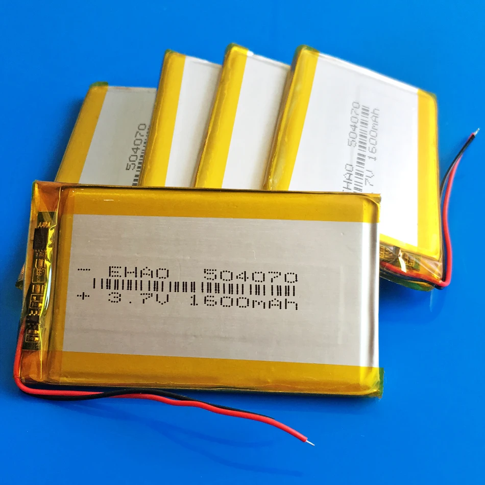 5 pcs 3.7V 1600mAh 504070 polymer lithium li po Rechargeable battery ...
