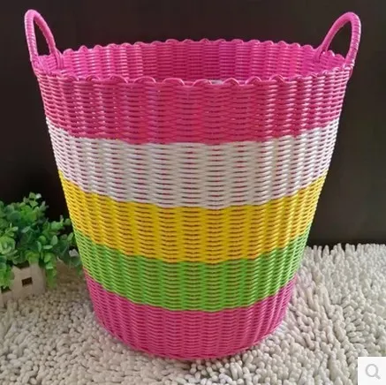 Multi function receive basket woven plastic basket laundry basket ...