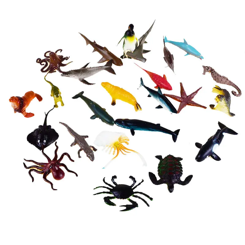 24pcs BOHS Marine Life Sea Animal Set Whale Shark Octopus Penguin ...