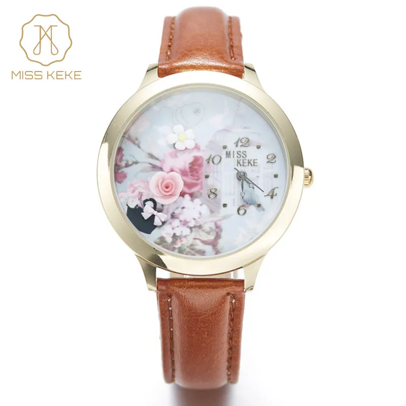MISS KEKE Brand 3D Flower Watches Women Fashion Quartz Dress Watches ...