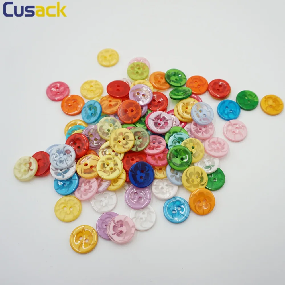 100 pcs 1.25 cm Mixed Color 2 Holes Round Buttons Plastic for Kids ...