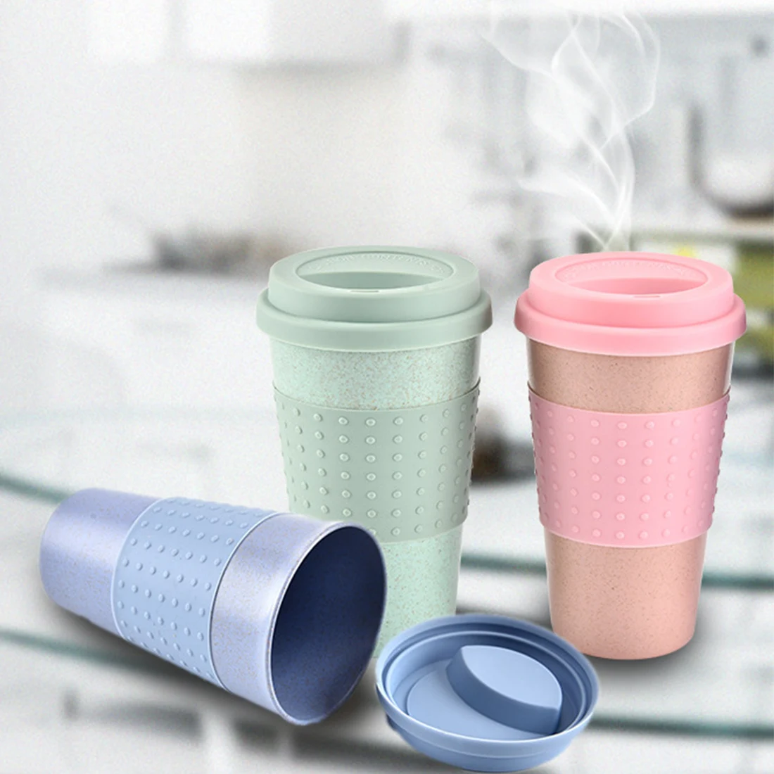 3 Colors Coffee Cups Travel Coffee Mug with Stir Travel Easy Go Cup ...