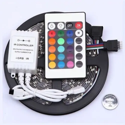 5m 5050rgb Led Strip,300led,non Waterproof+24 Key Rgb Controller - Led ...