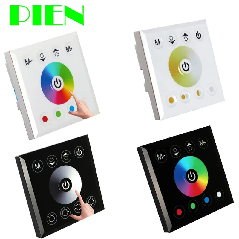 Wall Mounted Acrylic Touch Panel LED Controller Dimmer Switch for RGB ...