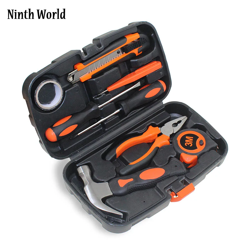 9PCS Hand Tool Set General Household Kit Multifunction Hardware Repair ...
