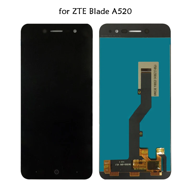 100% Tested Black LCD for ZTE Blade A520 LCD Display Touch Screen Glass ...