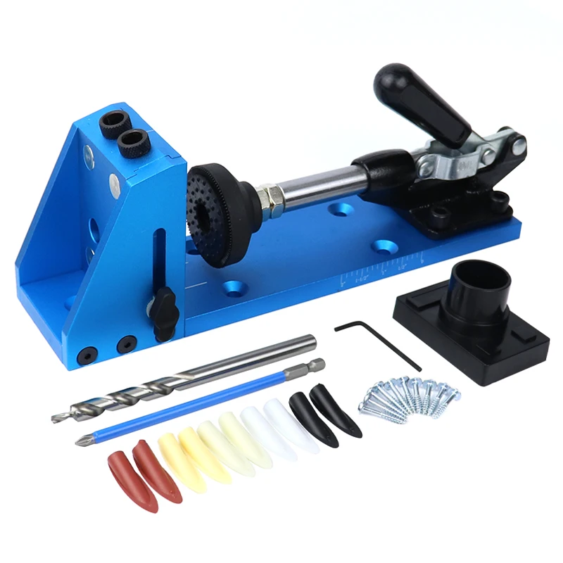 Pocket-Hole-Jig-Kit-System-Doweling-Jig-9-5mm-Drill-Bit-Set-Drill-Guide ...