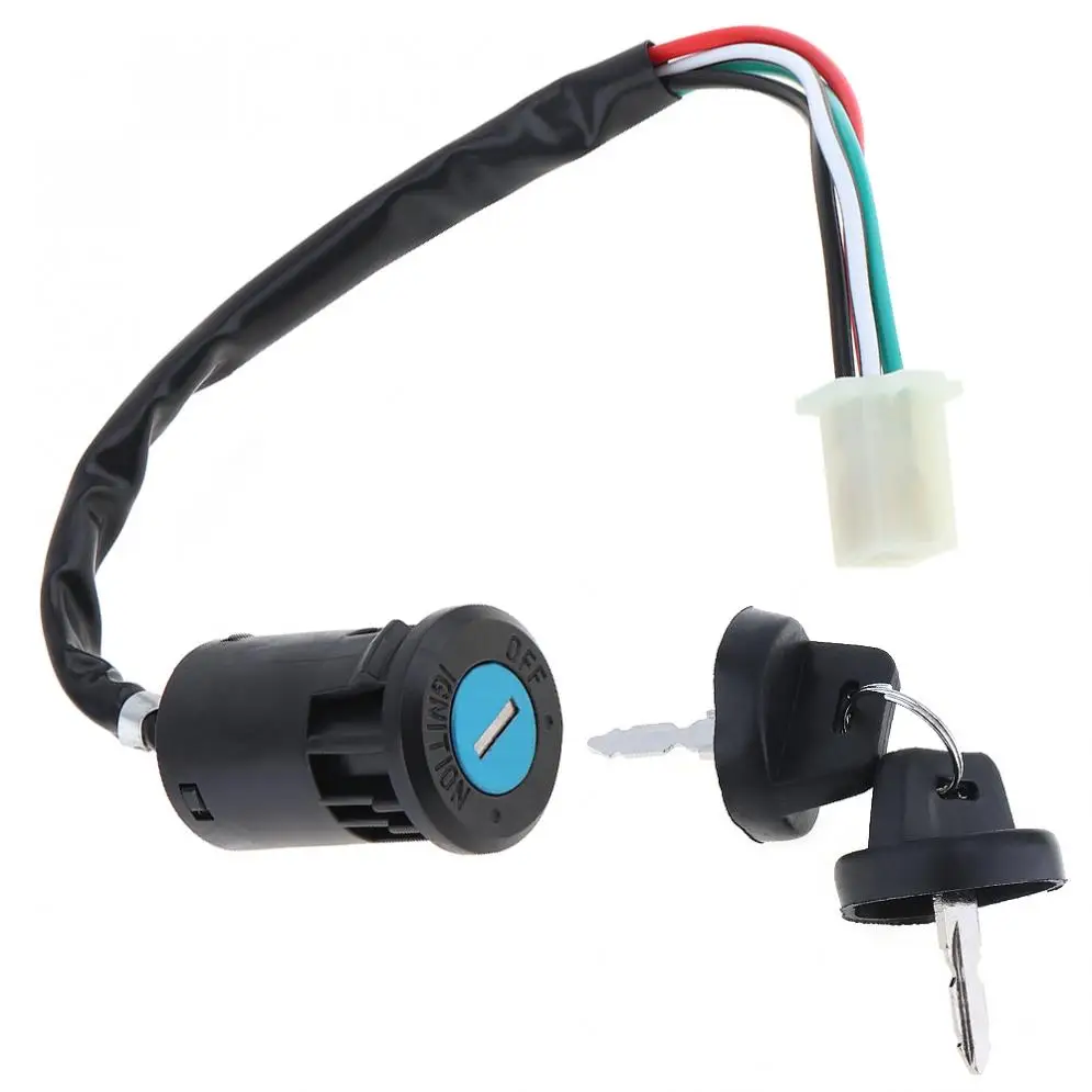 4 Wires 2 Ignition Keys Start Switch Door Lock Key Motorcycle ...