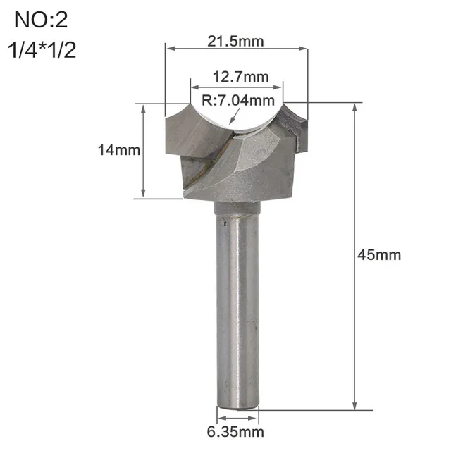 1/2" 1/4" Shank Dragon Ball Bit Point cut Round Over Groove Bits router ...