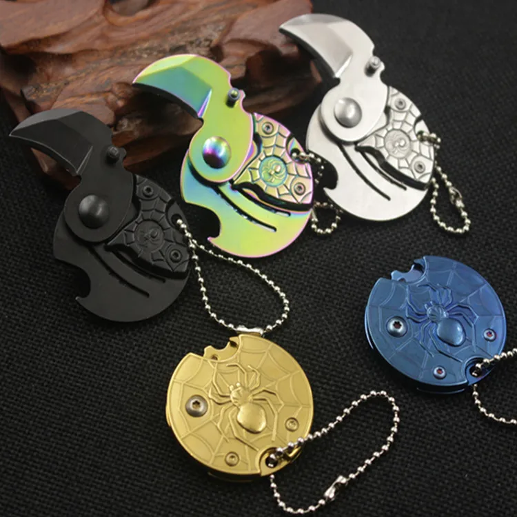 Coins folding knife fixed blade Key Chain Letter Opener outdoor ...