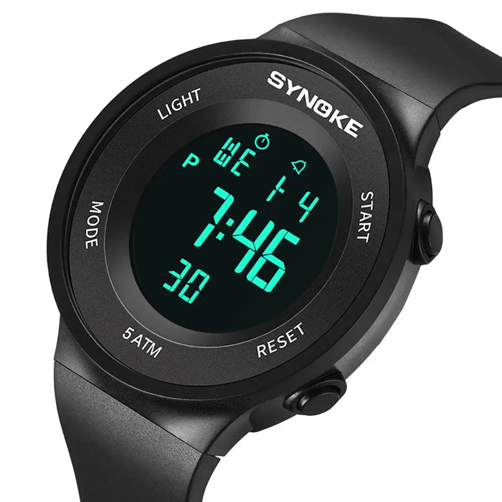 Reloj Digital luminoso de silicona con cronógrafo y alarma para hombre ...