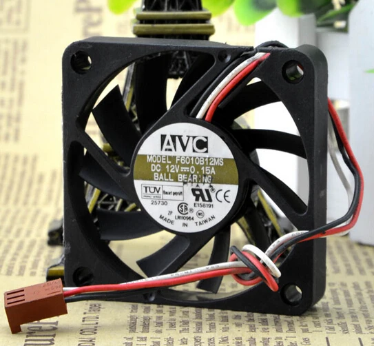 60*60*10 12V 0.15A 6CM dual ball 3 line CPU chassis fan F6010B12MS ...