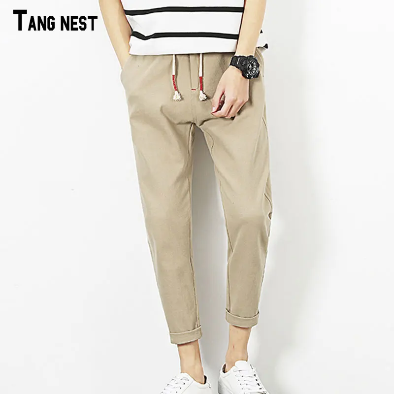 TANGNEST Estilo Do Vintage Calça Casual para Homem Nova Primavera de ...