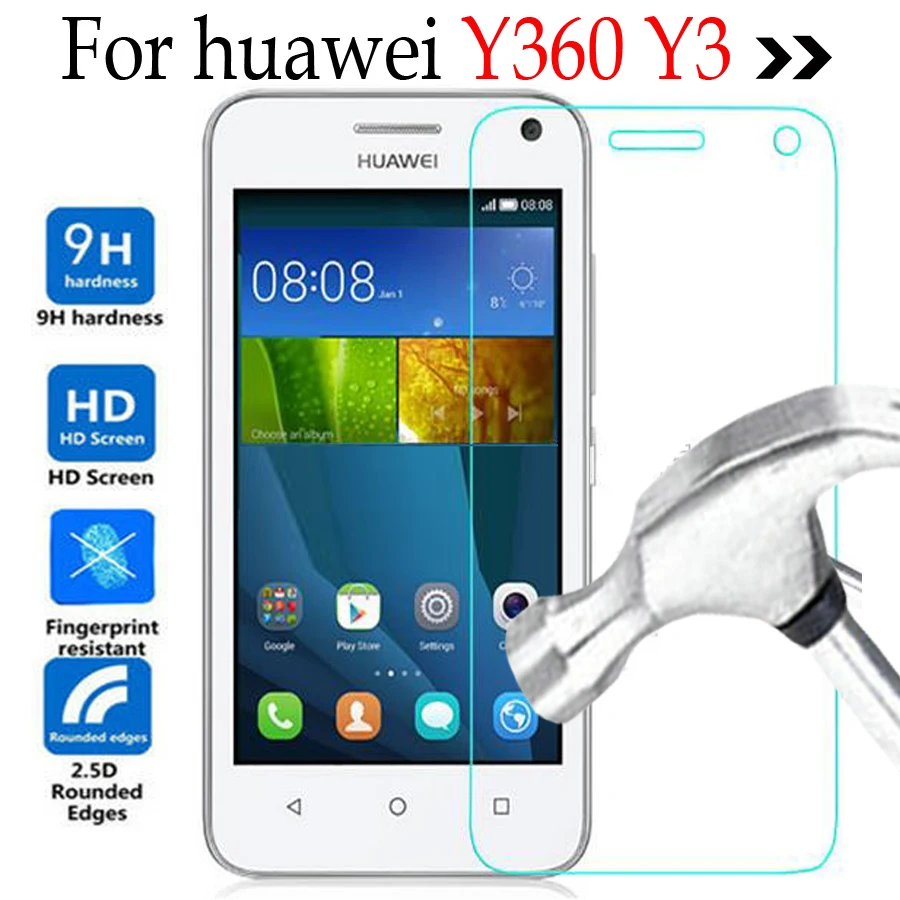 Vidrio templado para huawei y3 Y360Screen Protector para huawei y360 y3 y360 u61 y 3 360 ...