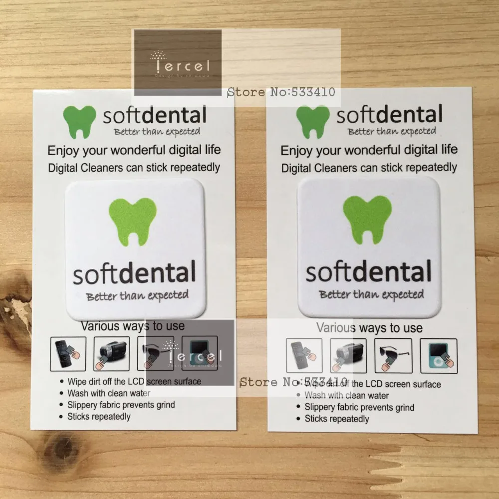 100pcs 40x40mm customized display cleaner sticker microfiber adhesive ...