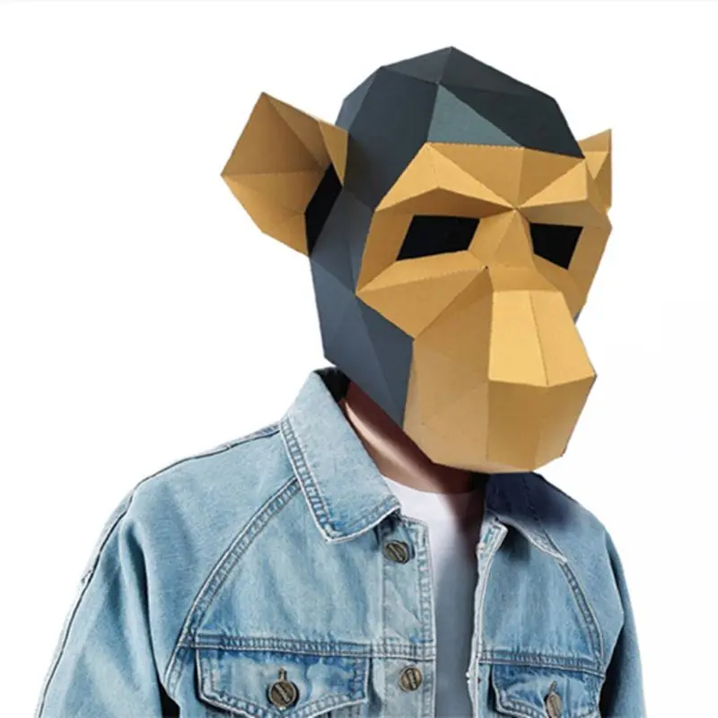 3D Papercraft Masquerade Animal Cosplay Paper Mask Cardboard House DIY ...