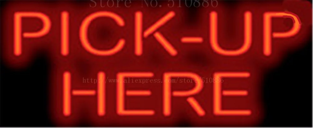 Pick-Up-Here-Food-Neon-sign-Glass-Tubes-Light-Bar-Beer-Club-Custom-Neon ...