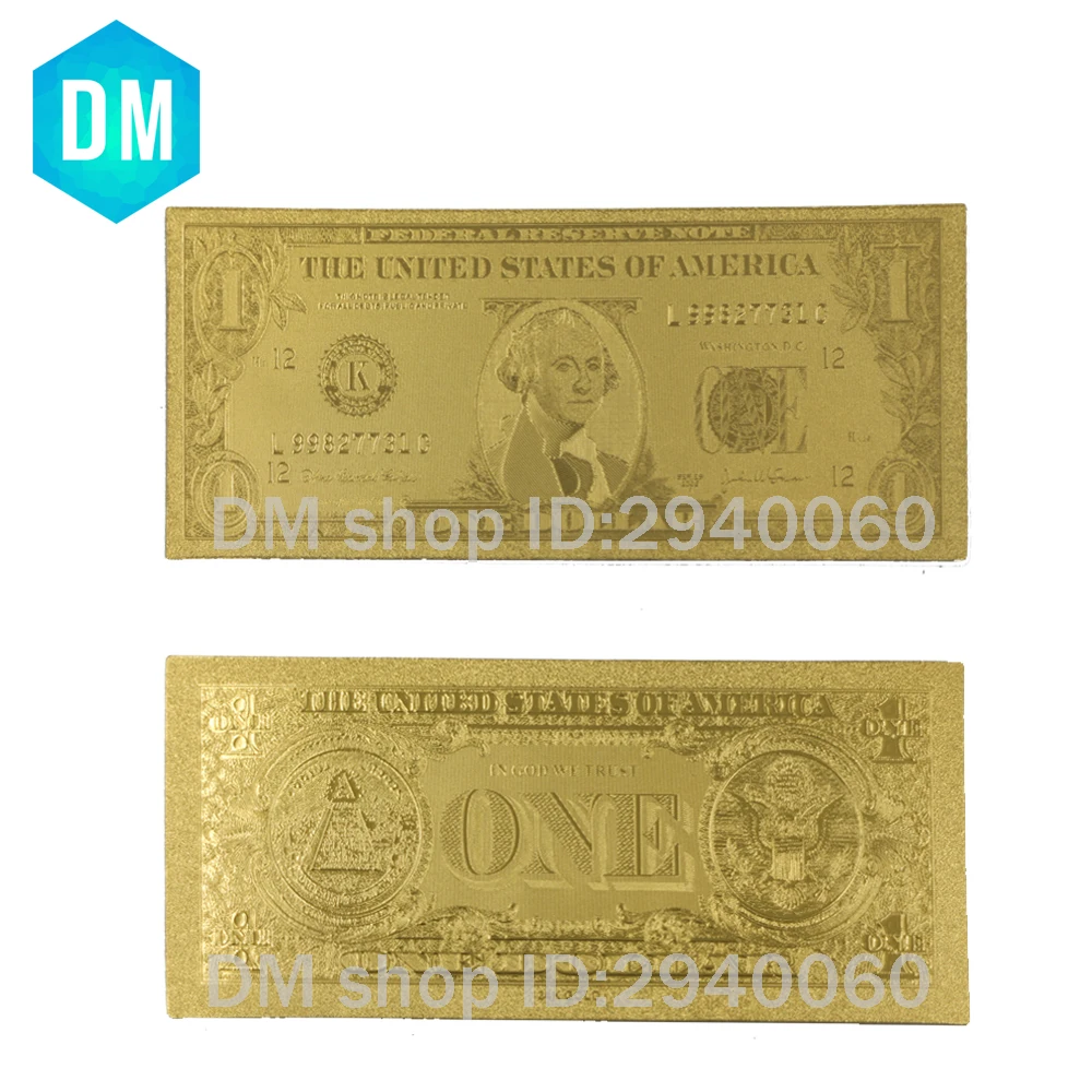 24k Gold Banknote Gold Foil Plated Artwork Gift Paper Money Copy Bank ...