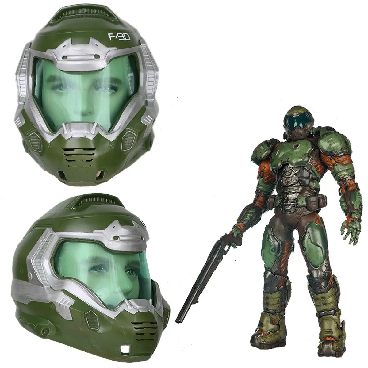 둠 Doomguy 코스프레 Helmet 마치 남자들 한복 소품 마스크 Armor 할로윈 F90 풀 Head 새 마스커레이드. 트 ...