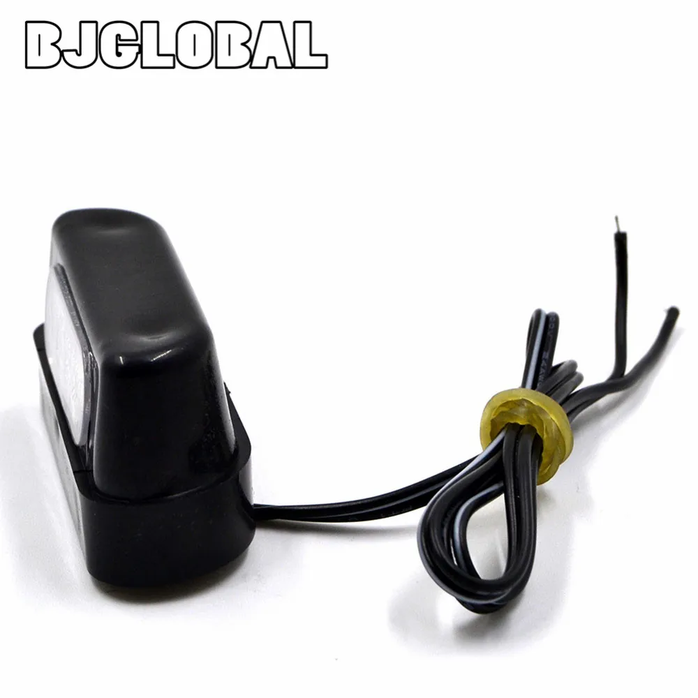 BJGLOBAL Mini Motorcycle Black LED License Plate LED Lights 12V Rear ...