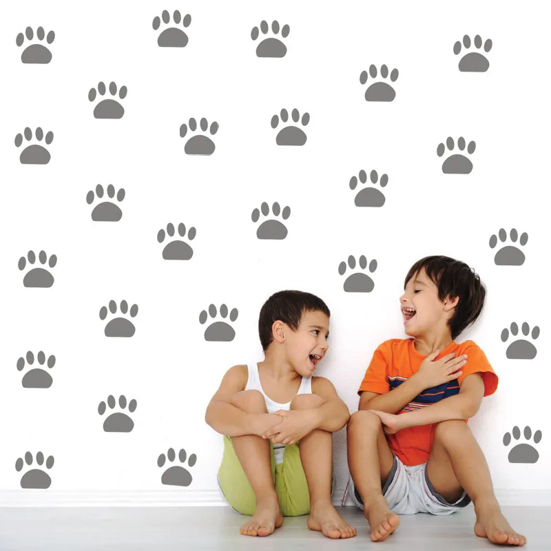 35pcs 8*7.7 Animal Paws Print Vinyl Small Decals Home Decor Bedroom ...